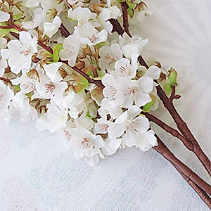 Yinhua 39 Inch Artificial Cherry Blossom Branches Flowers Stems Silk Tall Fake Flower Arrangements for Home Wedding (Cherry Blossom, Pack of 3)