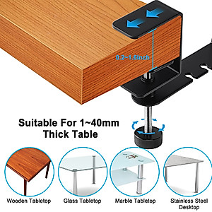 LBTING Desk Cup Holder, 2-in-1 Adjustable & 360° Rotating Office Gaming Desk Accessories for Under Desk Headphone Stand Hanging Headset, Holding Coffee Mug, Drinks, Water Bottle – Black