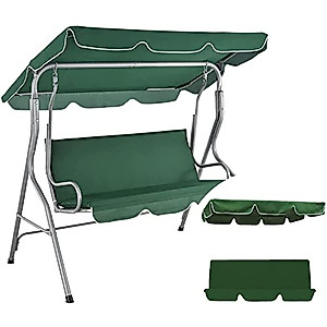 BTURYT Swing Canopy Replacement Cover,Swing Seat Cover,2/3 Seater Outdoor Swing Seat Cover Replacement Top Cover,(top Cover + Chair Cover)