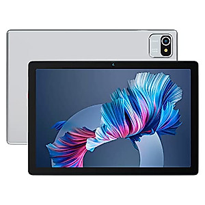 HAPPYBE Tablet 10 Inch Android 10 Quad-Core 32GB 6000mAh Battery HD Touchscreen Tablets (Silver)