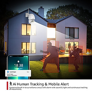 BOAVISION 4MP Security Camera Outdoor,360° View Video Surveillance Cameras,Human Tracking,Motion Detection Alerts,Pan & Tilt,Full Color Night Vision,Wireless Wi-Fi Home Security System