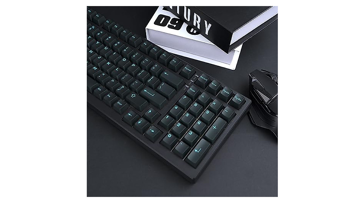 GEKUCAP 121 Keys Green Translucent Keycaps for Gaming