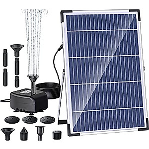 Solar Water Fountain Outdoor, 12 Watt Solar Fountain Pump Kit, Solar Water Pump Kit Adjustable with 7 Water Styles for Garden Fish Pond Pool Hydroponics Bird Bath