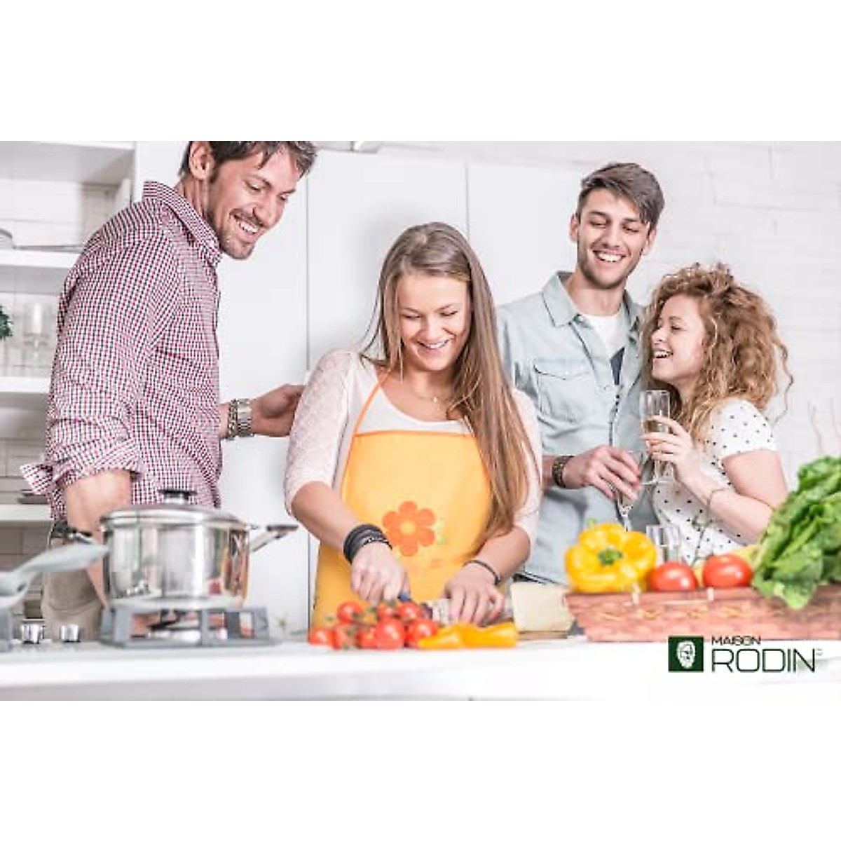 MAISON RODIN Large Wood Cutting Board 16"x12"x3/4", Canadian Maple Wood, Carving & Chopping Wooden Board with Juice Groove, Made in Canada, Charcuterie boards, Kitchen Essentials