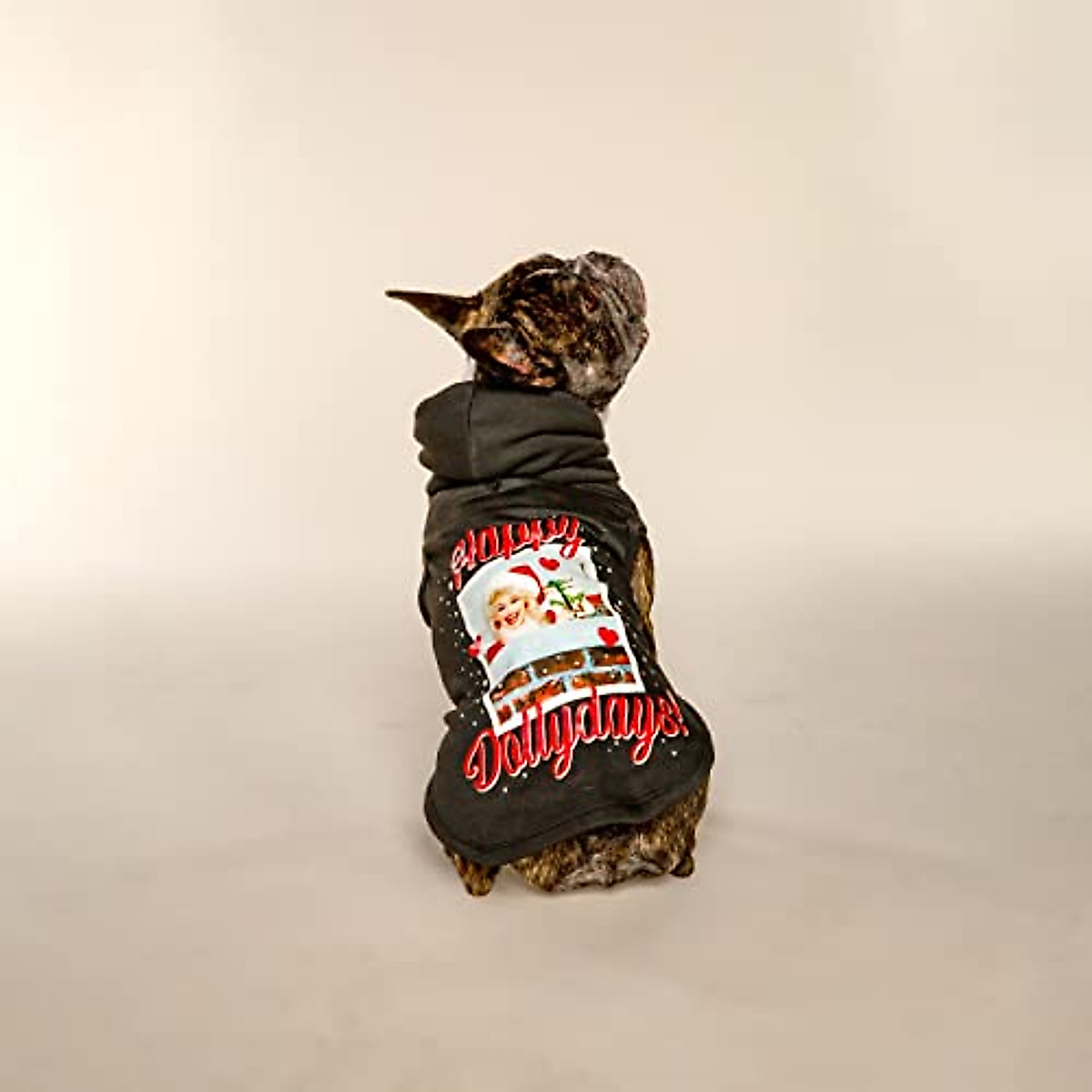 Doggy Parton Black Happy Dollydays Hoodie for Pets, Extra Small