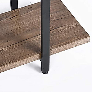 5-Tier Industrial Bookcase with Rustic Wood and Metal Frame, Large Open Bookshelf for Living Room