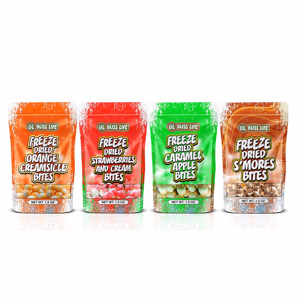Bliss Life Jolly Puffers Freeze Dried Candy Variety Pack 2 oz, Freeze Dried Sour Candy, Unique Novelty, ASMR Candy - Great for the Tiktok Trend Most Sour Candy in the World Challenge