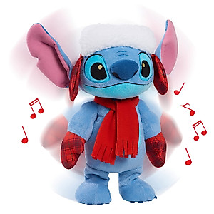 Disney Stitch 14.5-inch Large Holiday Dancing Feature Plush Stuffed Animal with Music, Kids Toys for Ages 3 Up by Just Play