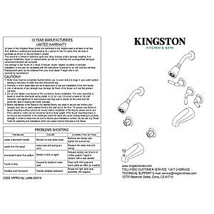 Kingston Brass KB235AX Tub and Shower Faucet with 3-Cross Handle, Oil Rubbed Bronze,5-Inch Spout Reach