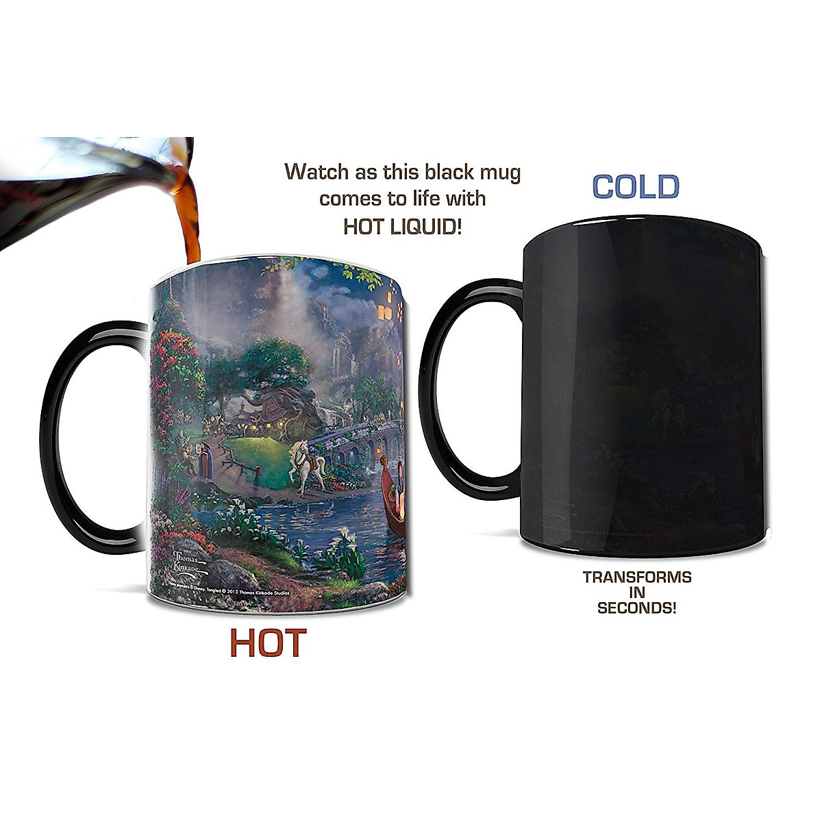 Disney - Tangled - Rapunzel - I See the Light - One 11 oz Morphing Mugs Color Changing Heat Sensitive Ceramic Mug – Image Revealed When HOT Liquid Is Added!