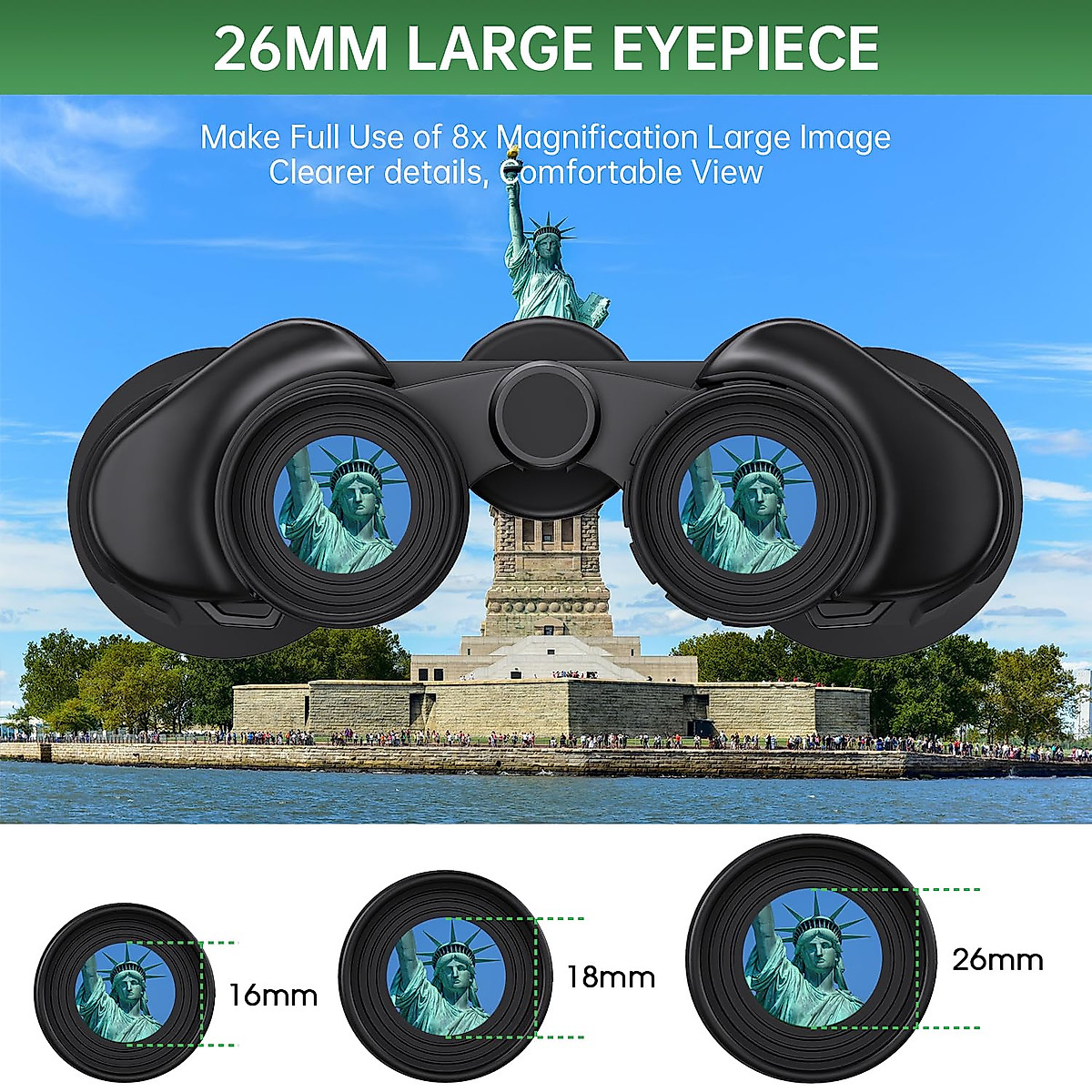 20x50 High Powered Binoculars for Adults, Waterproof Compact Binoculars with Low Light Vision for Bird Watching Hunting Football Games Travel Stargazing Cruise with Carrying Bag