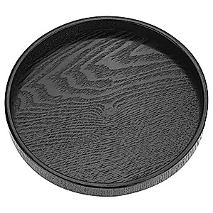 Round Serving Tray, Wood Serving Tray Black Round Tray Serving Dishes, Trays & Platters for Salad Fruit Dessert Cake Snack 11.8*11.8inch