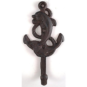 Lighthouse Dolphin Anchor Starfish Seahorse Shell Cast Iron Nautical Hooks Set