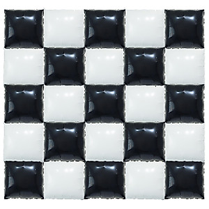 Black And White Square Foil Balloons Wall Backdrop Double Sided Balloon Arch Garland Kit for Anniversary Bachelorette Birthday Engagement Bridal Baby Shower Party Decorations