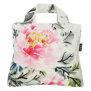 Envirosax Reusable Grocery Bags-Fashionable Shopping Tote Bag Set of 5 China-chic Design Peony Multicolored