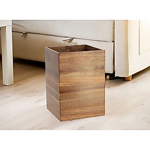 Acacia Square Waste Basket for Bathroom/Bedroom - 2 Gallons (7.5 Liters) - Elegant Design - Perfect for Home & Office - Compact & Durable - Easy to Clean