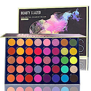 Eyeshadow Palette, Matte and Shimmer Make Up Eyeshadow Makeup Palette,Pigmented Eye Makeup Metallic Natural Eye Shadows Pallet Cosmetics Long Last Waterproof (ColorVibes Palette-40 Colors)