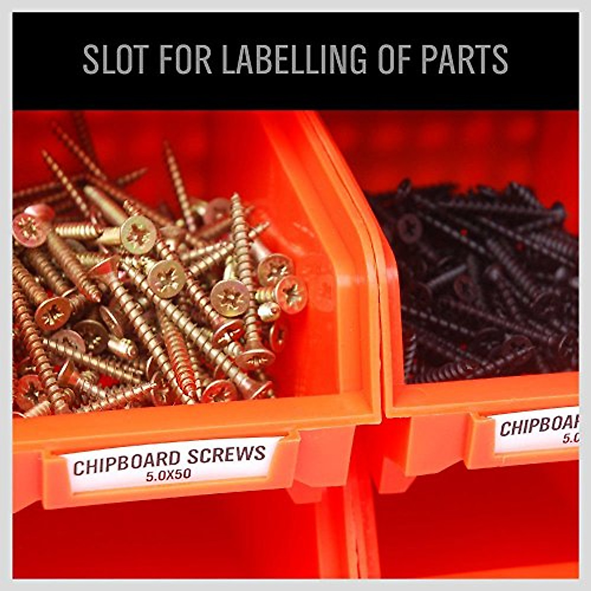 HORUSDY Wall Mounted Storage Bins Parts Rack 30PC Organizer Garage Plastic Shop Tool for Men's Gift