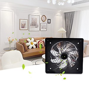 12 inch Ventilation Extractor Fan, 125W 2800r/min Exhaust Fan 110V 60Hz Low Noise Industrial Metal Axial Exhaust Commercial Air Blower Fan for Shop, Home Attic and Garage Ventilation Purposes