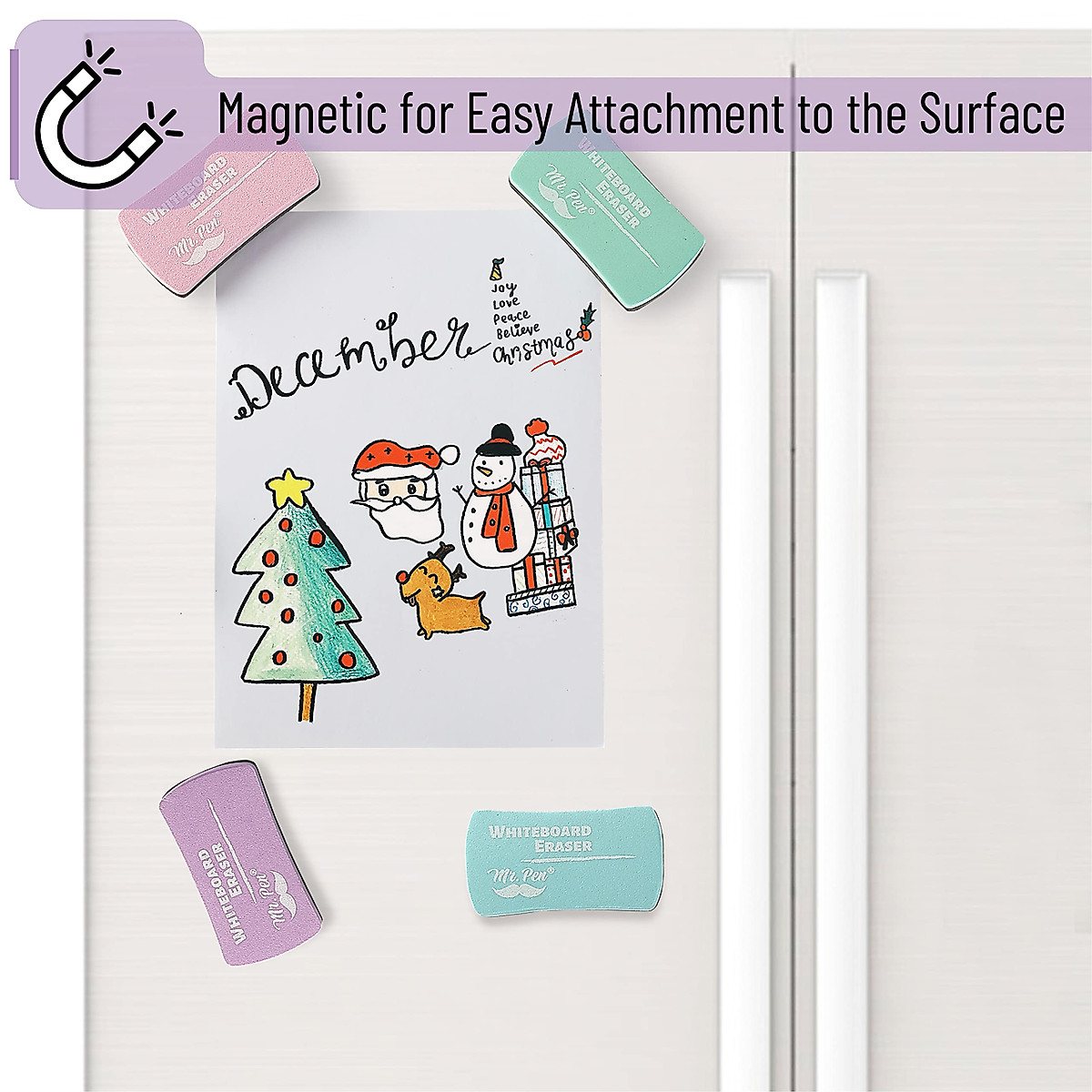 Mr. Pen- White Board Erasers, 8 Pack, Pastel Colors, Magnetic Dry Erase Erasers, Dry Erase Board Erasers, Magnetic Whiteboard Eraser, Dry Erasers for White Board, Magnetic Whiteboard Erasers