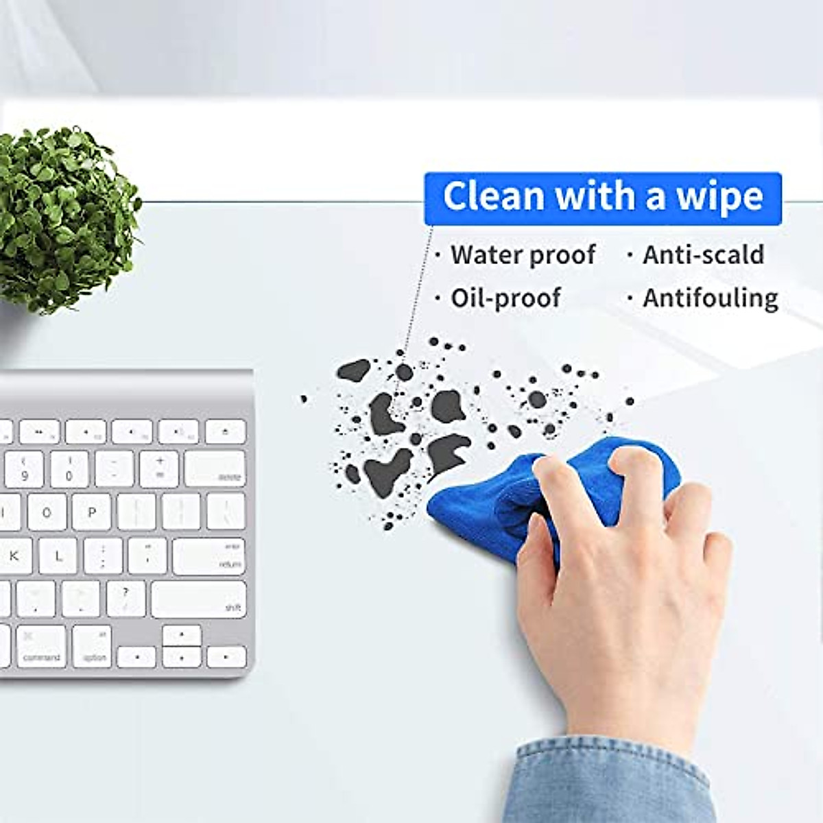 MM MELISEN Clear Plastic Nightstand Protector, Square Bedside Table Covers, End Side Table Pad, Coffee Table Cover Mat, Can Be Trimmed to Fit Irregular Occasion (15.7 X 23.6in/40 X 60cm)