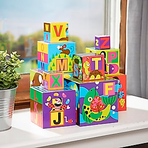 Melissa & Doug Deluxe 10-Piece Alphabet Nesting and Stacking Blocks - FSC Certified