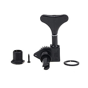 Wilkinson 2R2L 20:1 Ratio Bass Tuners Machine Heads Tuning Pegs Keys Set for Ibanez Style Electric Bass, Black