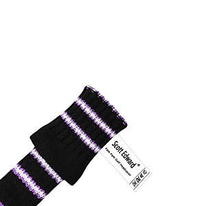 Scott Edward Knit Hybrid Golf Club Covers Fits Hybrids/UT Classical Fine Stripes with Long Neck Funny and Fresh Colors (Black Purple Fine Stripes)