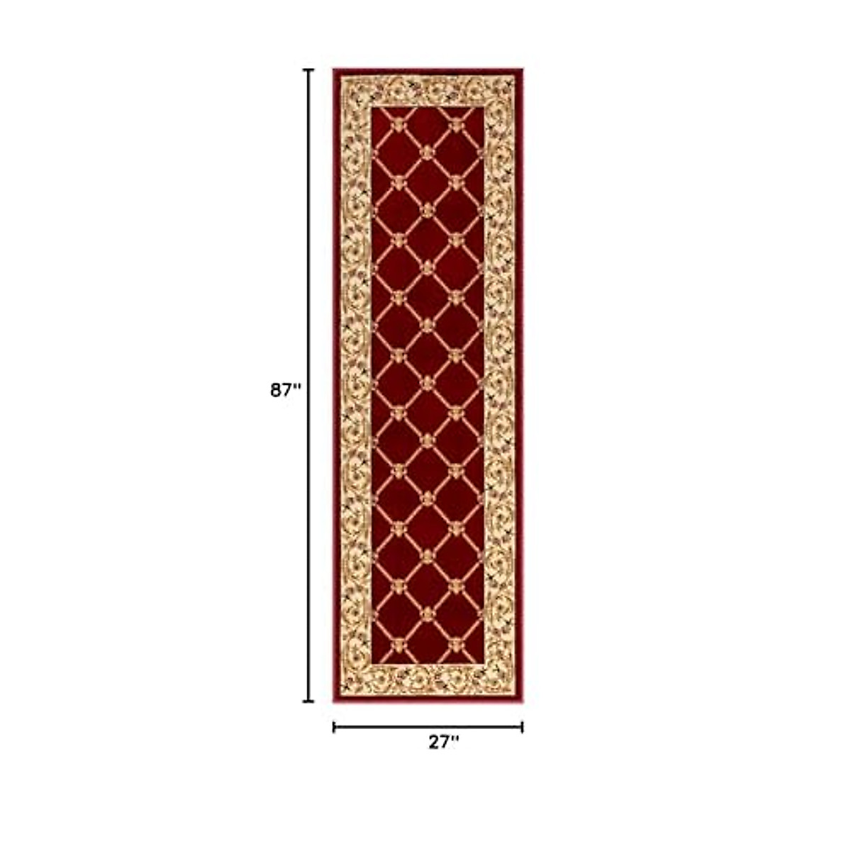 Well Woven Timeless Fleur De Lis Red Formal Area Rug 2'3" X 7'3" Runner