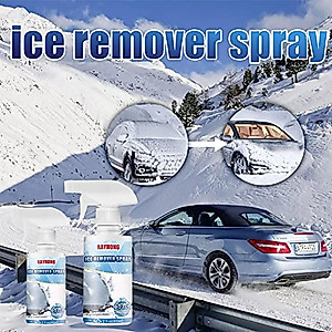 Defrosting De-Icer Spray for Car Windshield Windows Wipers and Mirrors, Agent Ice Melting, Quickly and Easily Melts, Multifunctional Automotive Glass Snow Remover (Without rag)