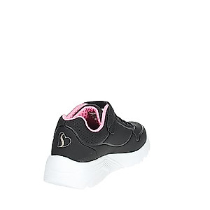 Skechers Kids Twinkle Toes Uno Lite Sneaker, Black/Rose Gold, 4
