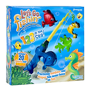 Pressman Let’s Go Fishin’ 123 in The Sea! - Practice Counting, Shapes, and Colors Game - Ages 4 and Up, 1-4 Players