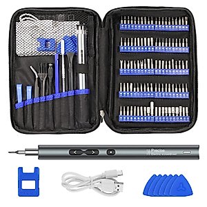 AMIR Electric Screwdriver 120 IN 1 Cordless Mini Power Precision Screwdriver Set with 100 Bits, Rechargeable Portable Magnetic Repair Tool Kit with LED Lights for Phones Watch Jewelers Laptops