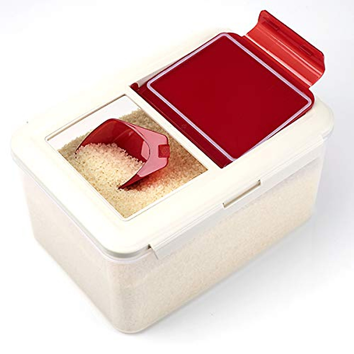 Komax Biokips Extra Large Food Containers, 20lb Food Storage Bins with Lids & Scooper, BPA Free Airtight Kitchen Storage Containers to Store Dry Food, Cat/Dog Food Storage Container (13 x 10 x 7.5)