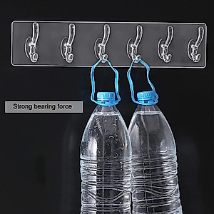 Koconh Multifunctional Transparent 6 Hooks, Punch-Free Wall-Mounted. (3 PCS)