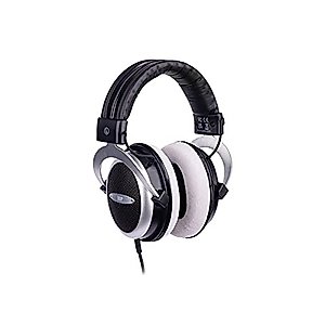 Monoprice Semi-Open Over Ear Wired Headphones, Low Deep Bass, Comfortable Headphones for Kids Teens Adults, for Smartphone, Computer, Laptop,Black