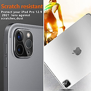 Ferilinso Designed for iPad Pro 12.9 Inch Screen Protector Accessories 2022 2021 2020 4th 5th 6th Generation 2 Pack Tempered Glass with 2 Pack Camera Lens Protector 9H Hardness Face ID Suitable