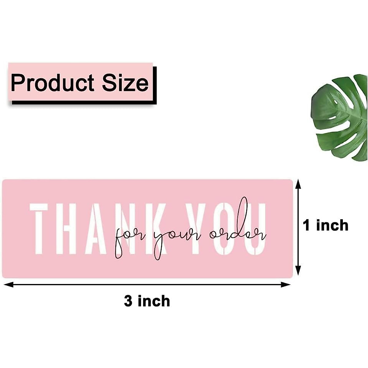 OMGREI 1x3 Inch Thank You for Your Order Stickers, Pink Thank You Stickers Small Business, Packaging for Small Business, Order, Decoration, Gifts, 2Roll with 240 Labels (Pink 01)