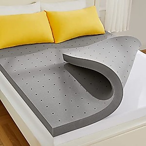 PERLECARE 3 Inch Mattress Topper Queen, Memory Foam Mattress Topper for Cooling Sleep, Bamboo Charcoal Infusion for Odor Absorption, CertiPUR-US Certified