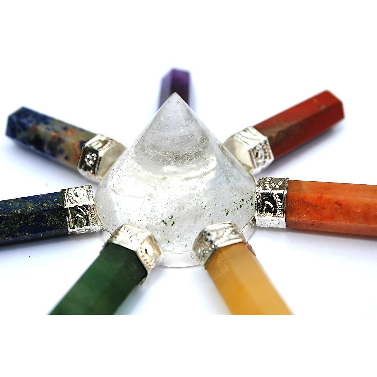 7 Chakra Conical Pyramid Energy Generator with Chakra Booklet