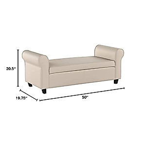 Christopher Knight Home Danbury Armed Fabric Storage Bench, Beige