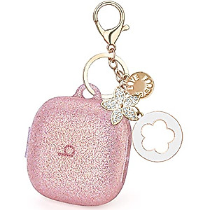 VISOOM Bling Beats Fit Pro Case Cover, Silicone Beats Pro Case Cover for Women with Glitter Keychain for Beat Fit Pro Case Cute Beats Fit Pro Case Protector Case Beats Fit Pro (Rose Gold)