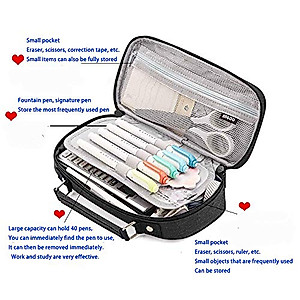 Pen case Pencil case Large capacity Fashionable Pencil case Boys Girls Elementary school students Junior high school students High school students University students For working adults (black)