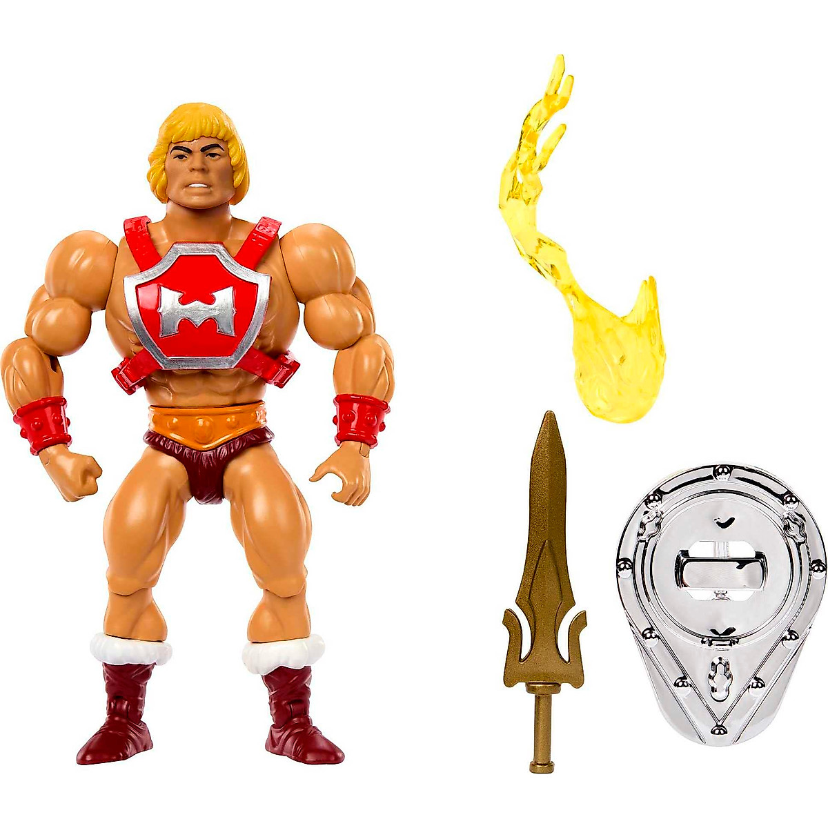 Masters of the Universe Origins Toy, He-Man Deluxe Thunder Punch Action Figure with Accessories, MOTU Collectible