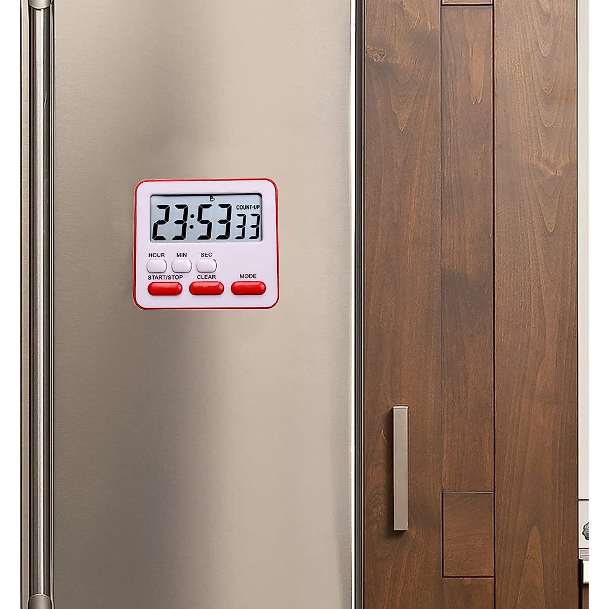 Jeeje Electronic Kitchen Timer, Large Screen with Multifunctional Count up Countdown Alarm Clock Silence Memory Magnetic Suction Snooze Battery Powered for Students Baking