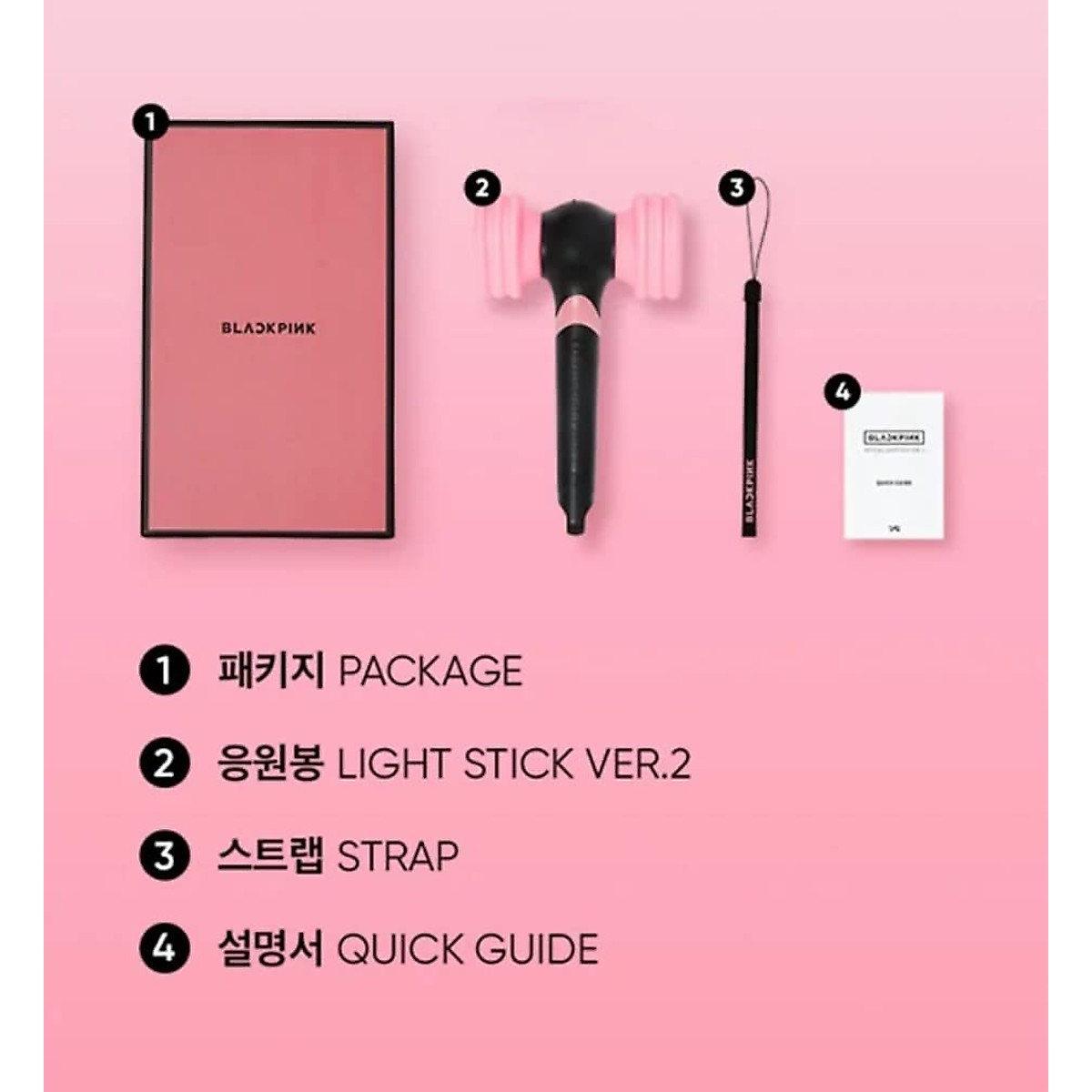 Niaycouky Black Pink Official Lightstick Version 2.0, Fan Light Stick Cheering for K-Pop Idol Concert Lighting Party Supplies with 52pcs Photocards Set