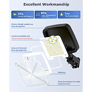 AGranTOP LED Parking Lot Light, 150W 21000LM Dusk to Dawn Outdoor Lighting Adjustable Outdoor Light Poles IP66 Waterproof Commercial Street Light for Yard, Barn, Driveway, Sport, Highway