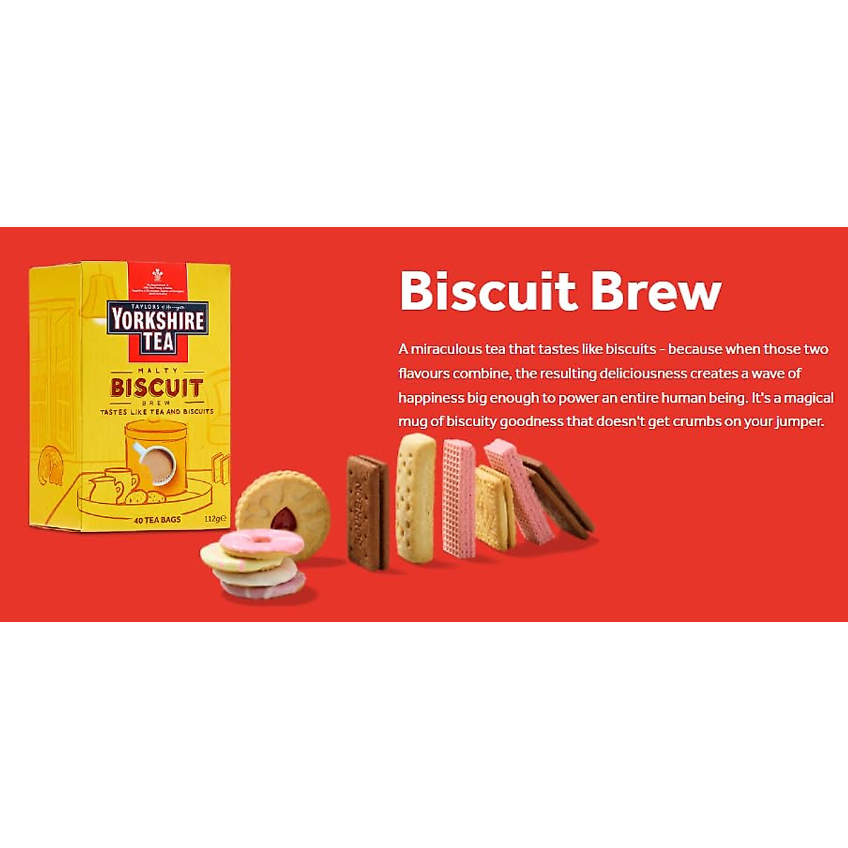 Taylors of Harrogate Biscuit Brew Yorkshire 40 Tea Bags, 112 g
