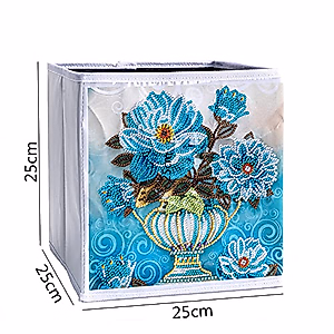 DIY Diamond Painting Storage Cubes Organizer Container Kits, Folding Storage Box with DIY Diamond Painting Art Craft Kits for Desktop Toys Sundries Pantry Closet, Toys, Bedroom Organizer.