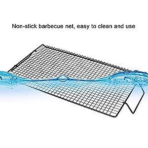 Barbecue Net, Portable Handle Iron Non-Stick BBQ Rack Barbecue Wire Mesh Grill Net for Family Gatherings, Garden Parties, picnics and Camping.